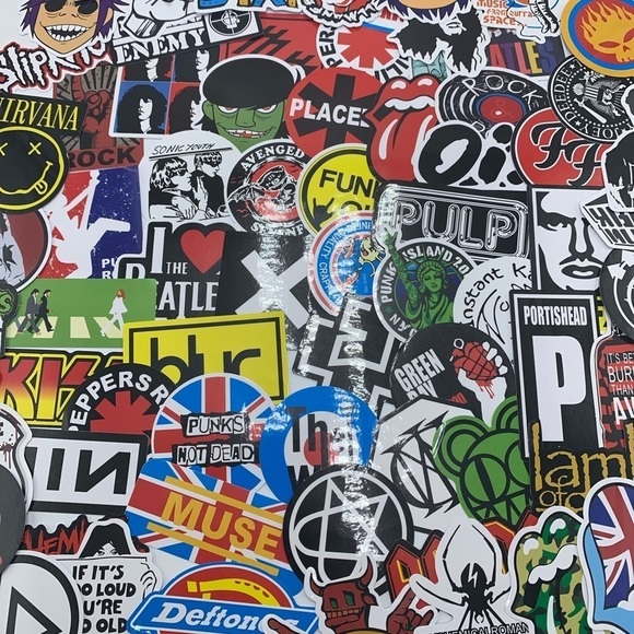 Design | Lot Of 10 Stickers Rock Sticker Music Retro Band Graffiti New ...